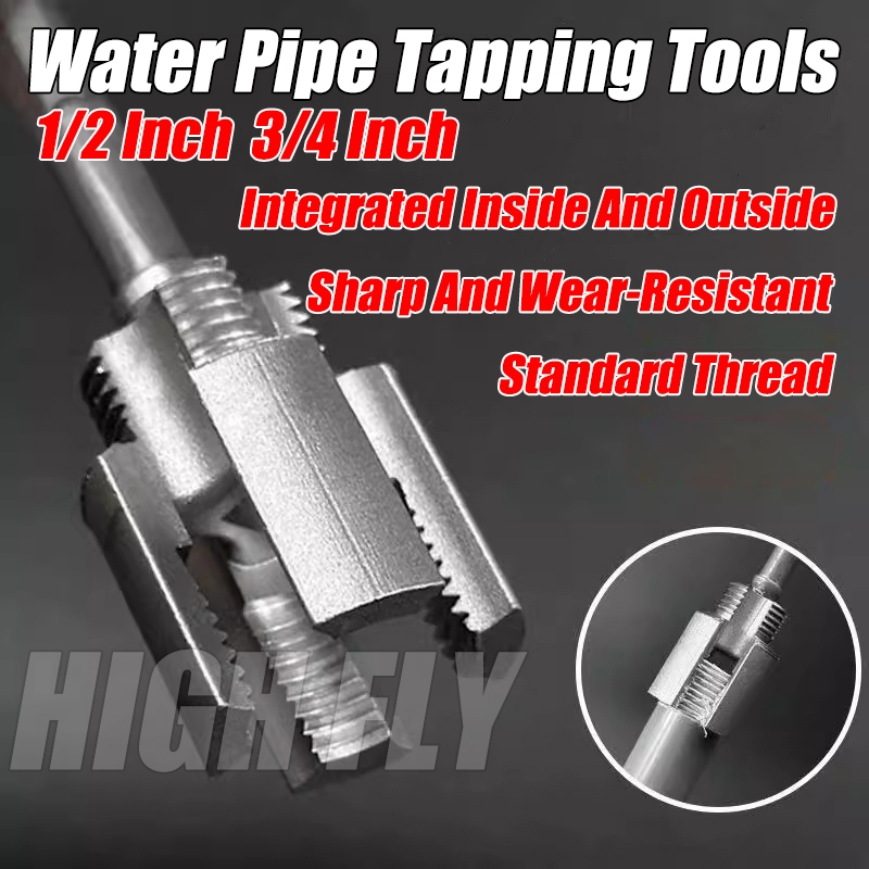 One-Piece Internal And External Pipe Tapping Drill Bit For 1/2-Inch 3/4 ...