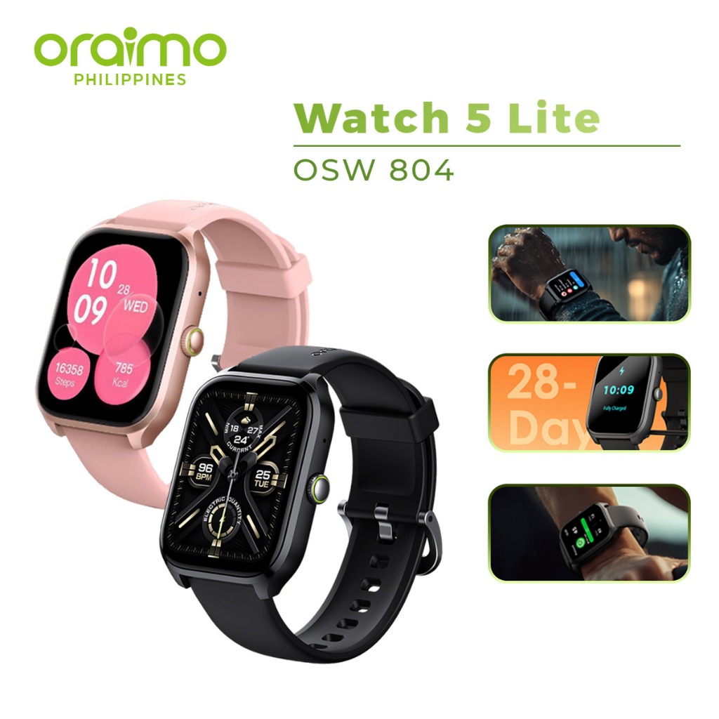 Oraimo OSW-804 Smart Watch 2.01'' TFT Heart Rate Monitoring and Blood Oxygen Bluetooth ...