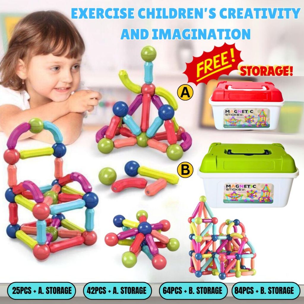 Educational Magnetic Stick Building Blocks Children's Educational ...