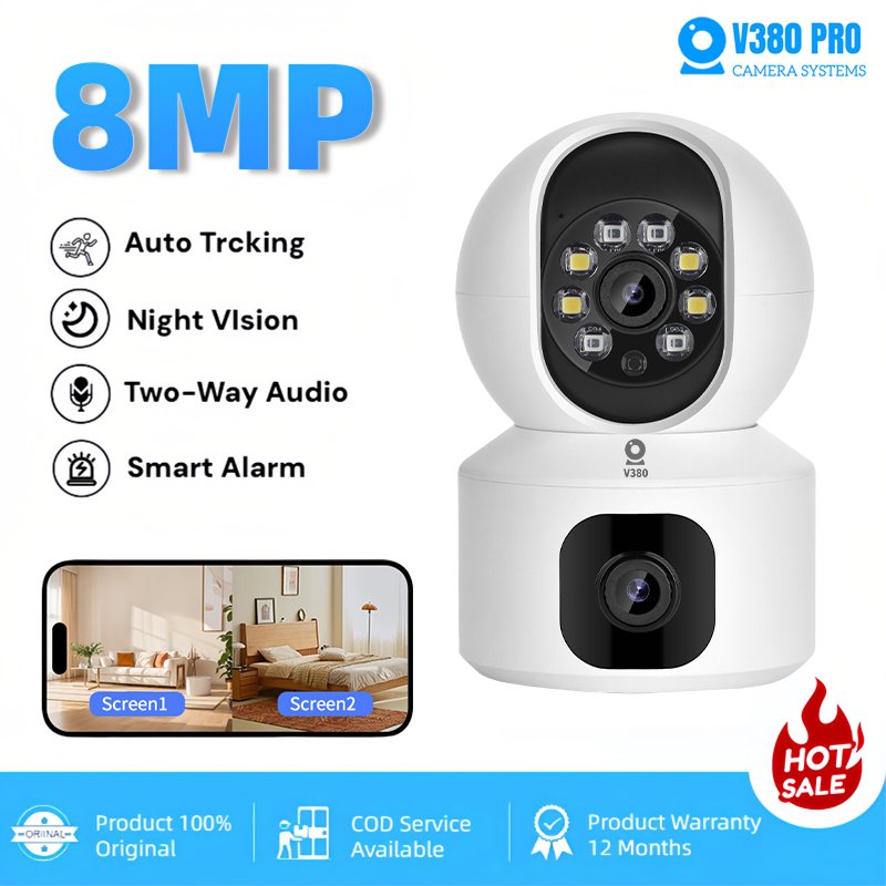 Seker V380 Pro Cctv Camera Dual Lens Wireless HD Connect To Cellphone Night Vision Security ...