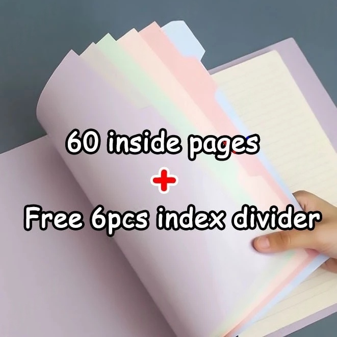 【Free 6 pcs index divider】A5/B5 Soft Pastel Color Binder Notebook ...