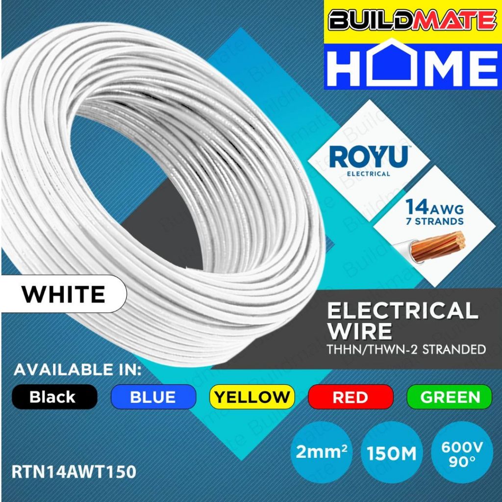 BUILDMATE HOME Royu THHN/THWN-2 #14 AWG 2.0mm² Stranded Copper Wire ...