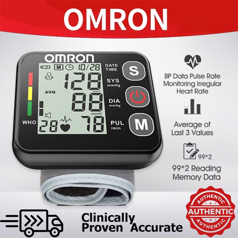 Omron New Wrist Blood Pressure Electronic Monitor Portable Digital ...