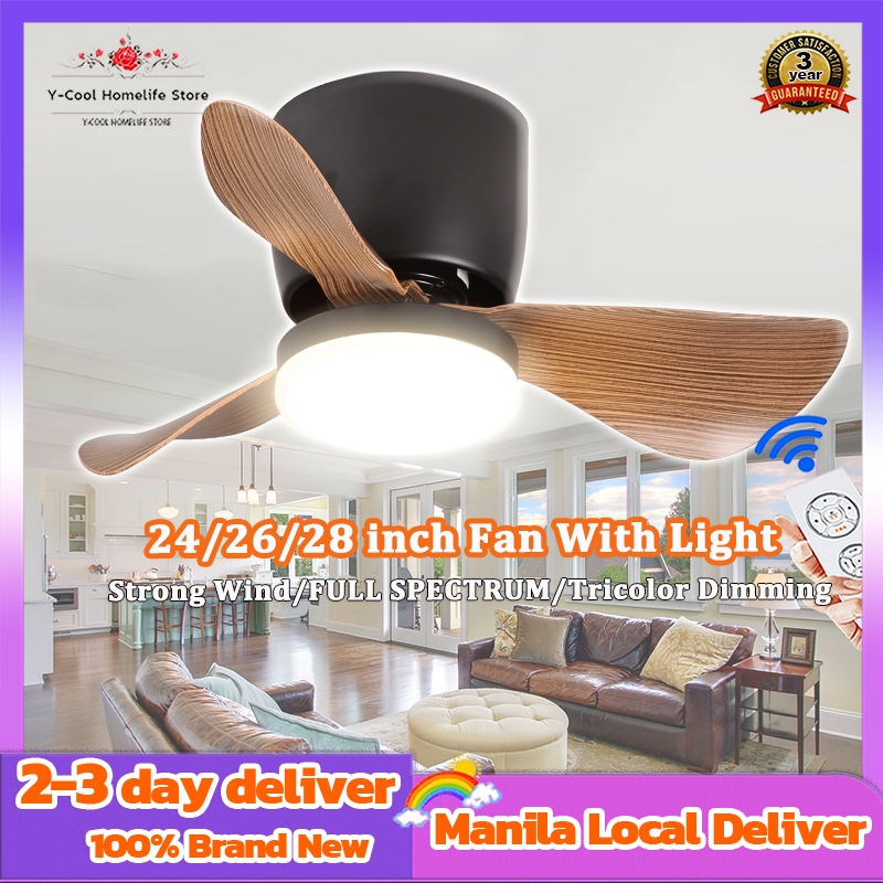 Inverter ceiling Fan Light Dc Motor Nordic Chandelier Led Lamp Wood 3 ...