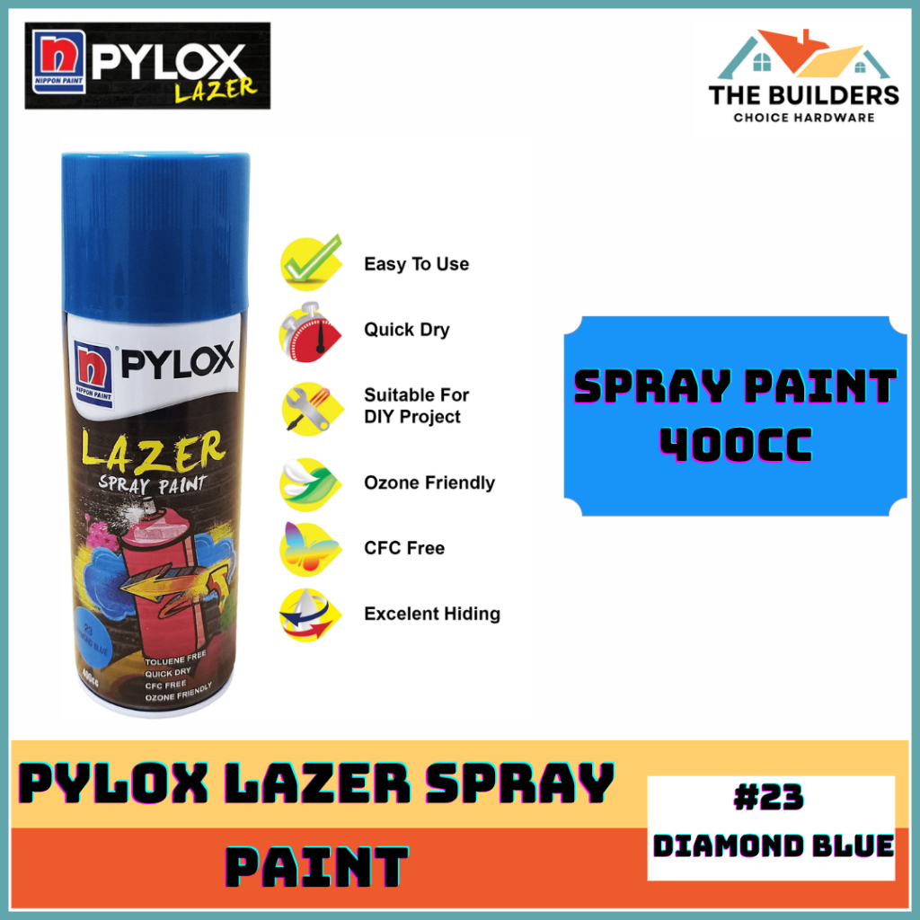 PYLOX #23 DIAMOND BLUE ORIGINAL LAZER SPRAY PAINT 400CC | Shopee ...
