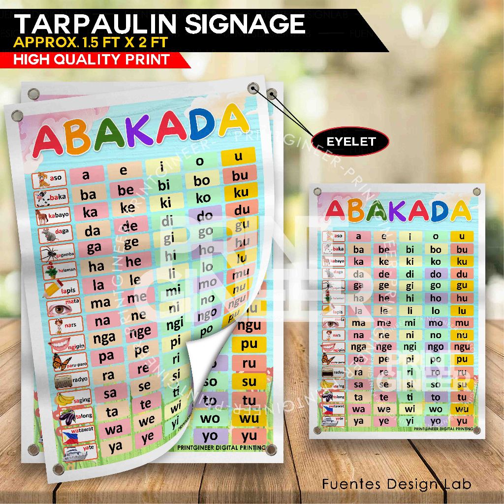 ABAKADA Tarpaulin Chart | Educational Wall Charts | Kids Chart ...