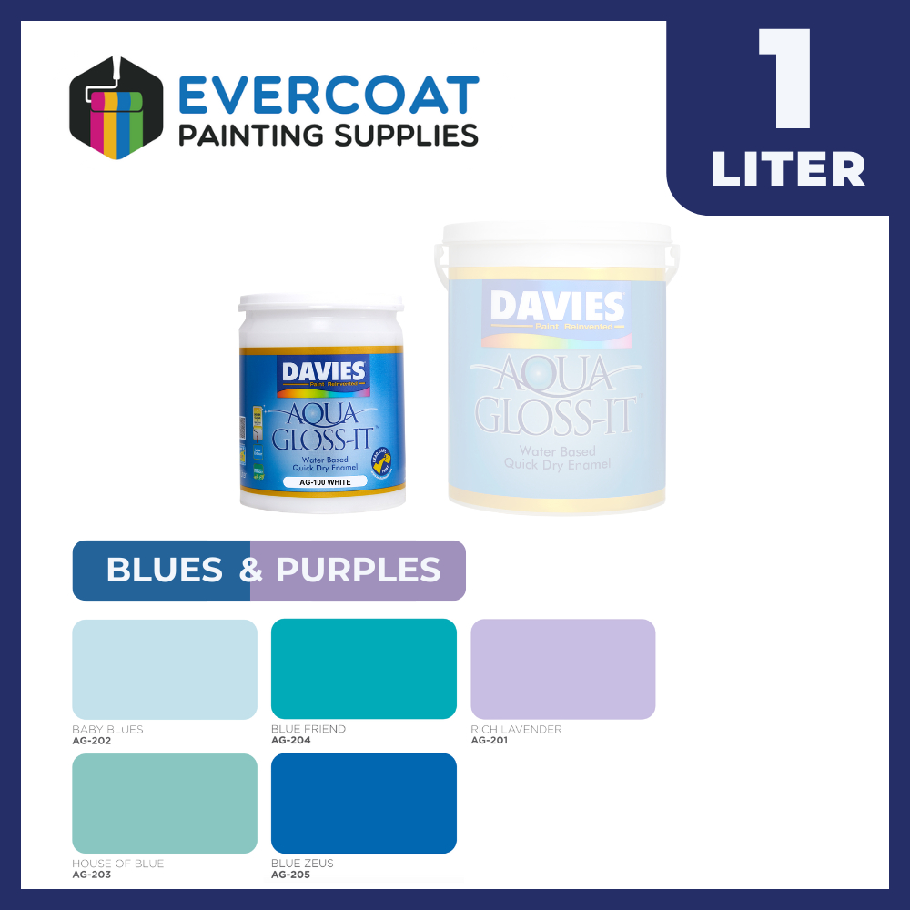 Davies Paints for Wood and Metal Aqua Gloss-It 1-Liter ( Blues ...