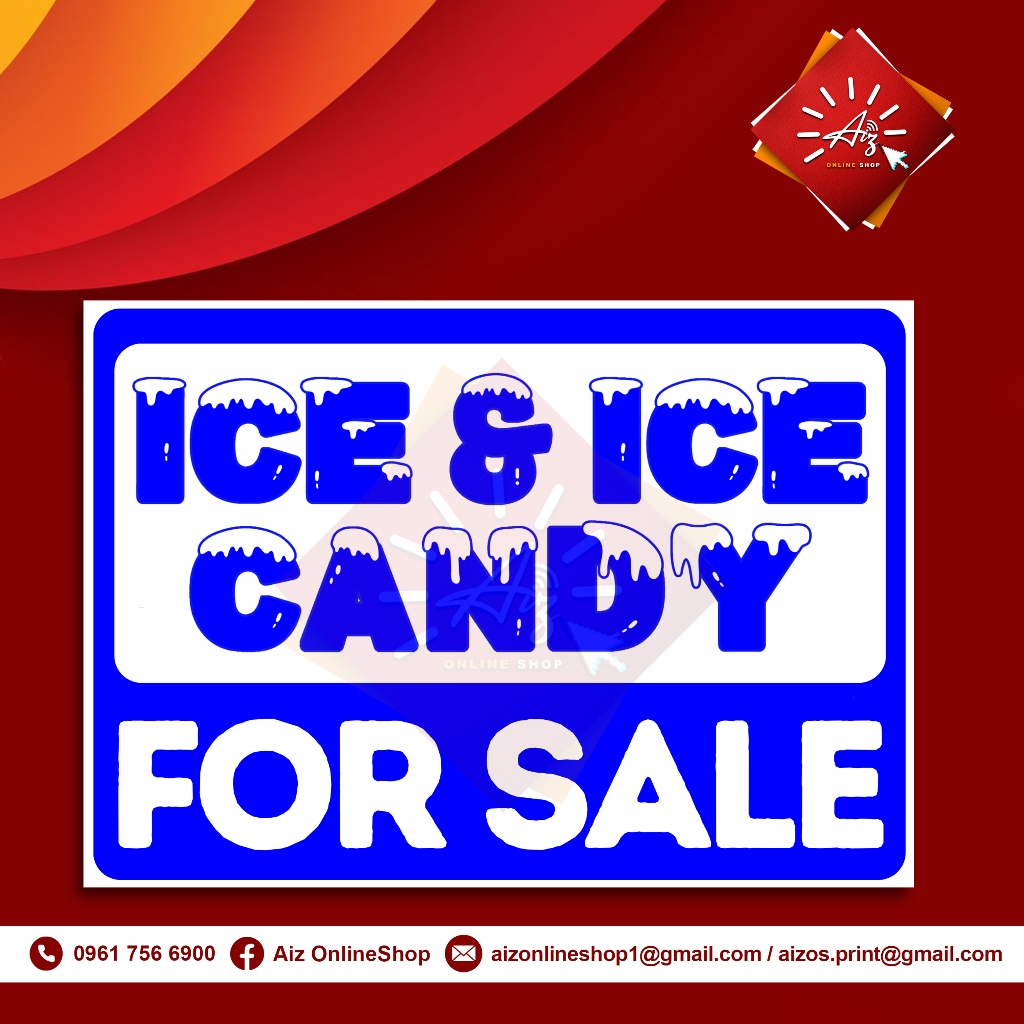 A4 Size Laminated Ice & Ice Candy Signage | Shopee Philippines