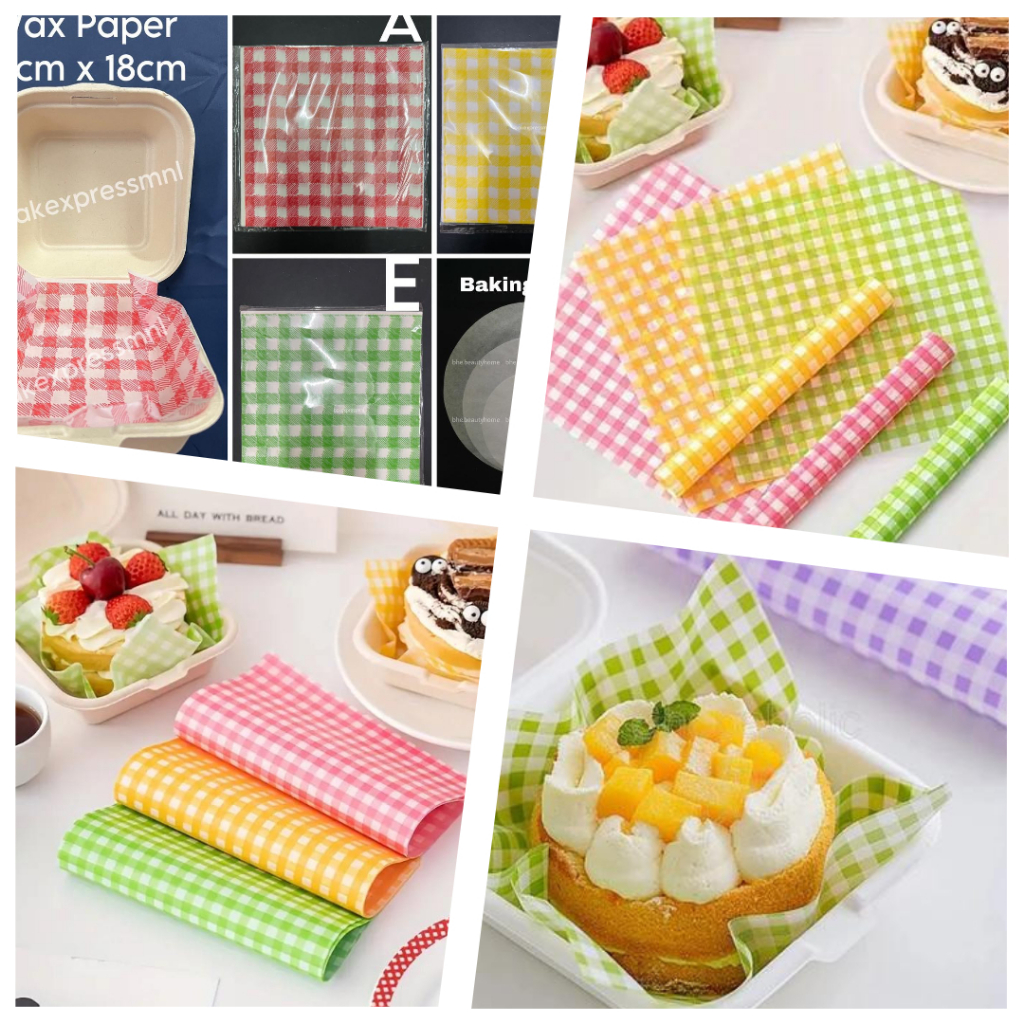 Wax Paper 7inch (18x18cm) Square Bento Food wrapper Sheets Liner ...