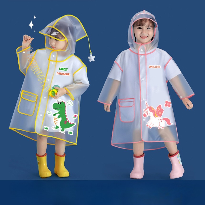 EVA Raincoat For Kids Boys Girls Waterproof Kapote Cartoon Full-body 5 ...