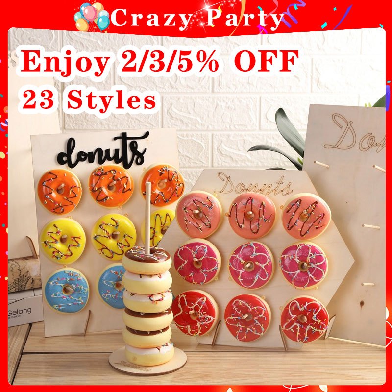Wooden Donut Wall Display Rack Candy Donut Rack For Party and Wedding ...