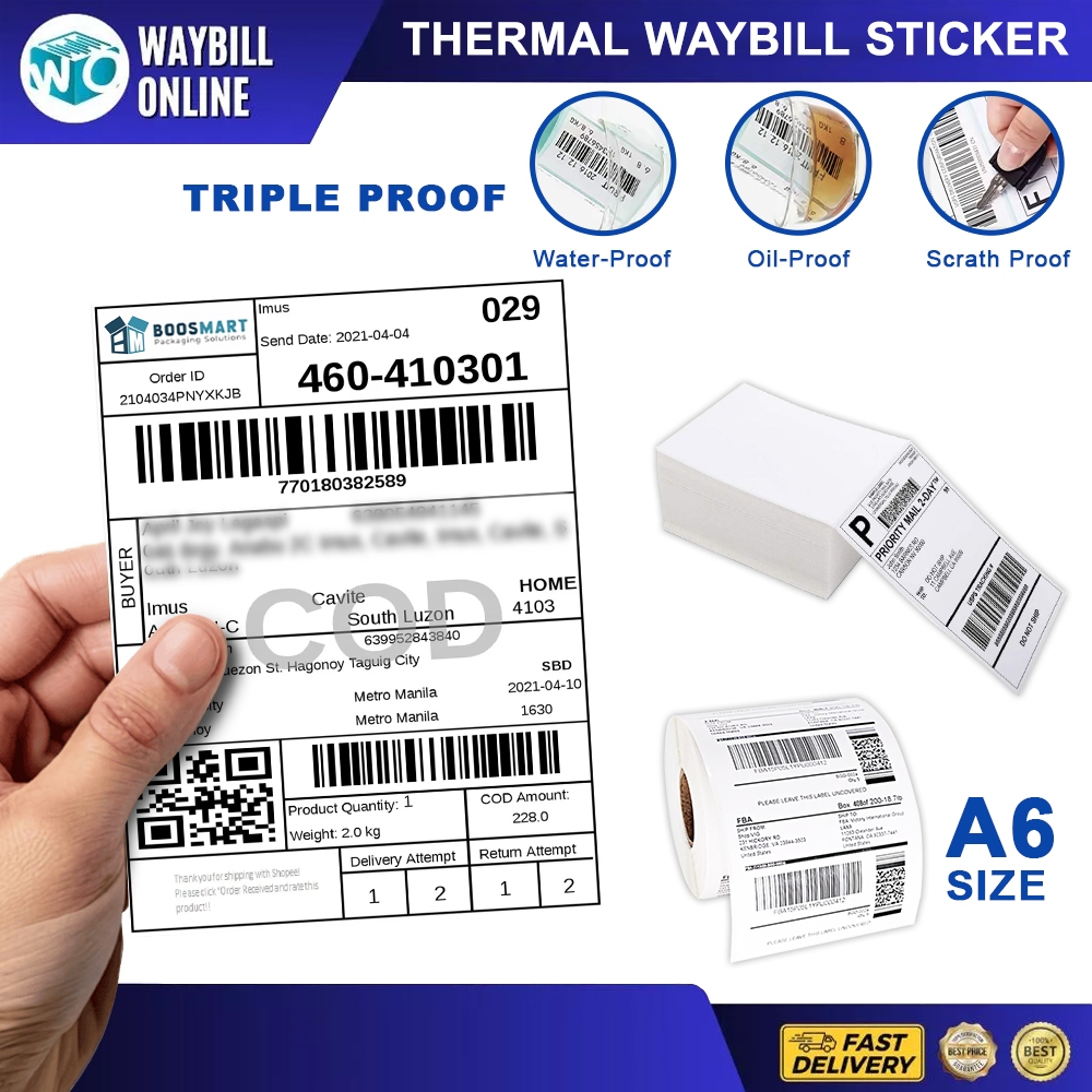 Waybill Sticker A6 Smudge Proof Printable Sticker paper For Inkjet ...