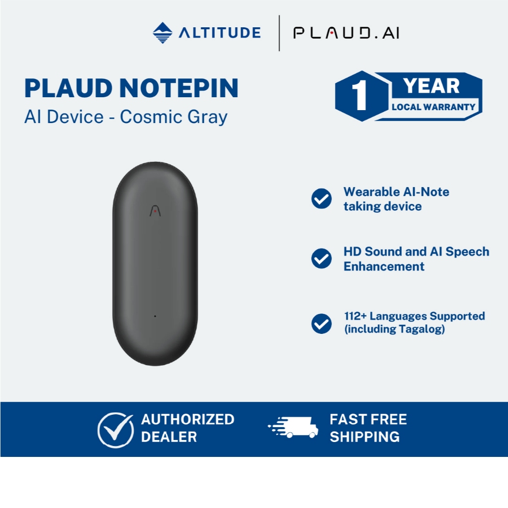 Plaud NotePin AI Voice Recorder- Cosmic Gray | Shopee Philippines