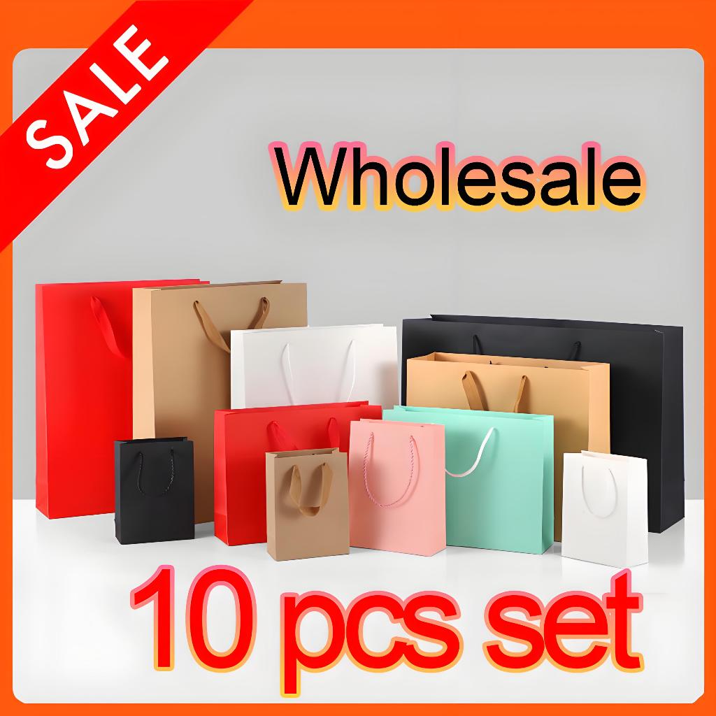 10PCS Set Gift Bag with Handles Craft Package Paper Gift Box Jewelry ...