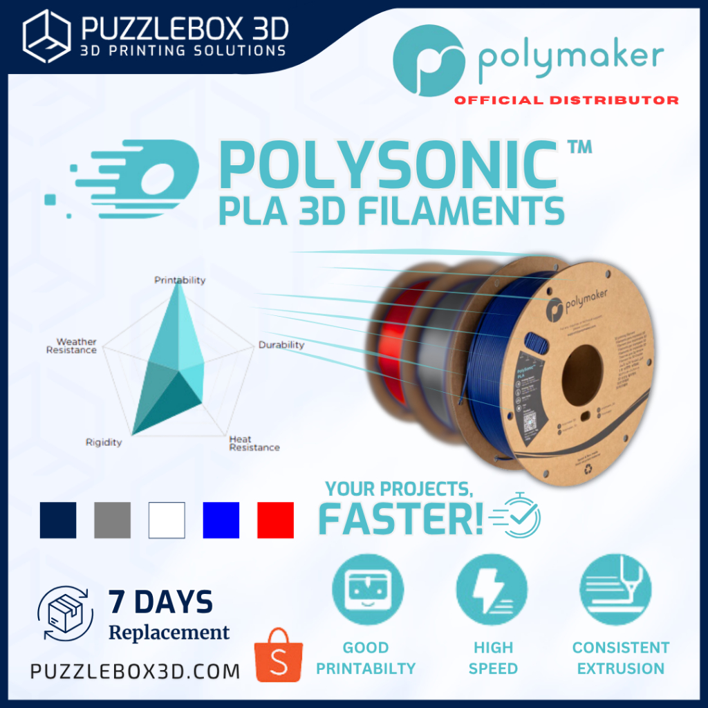 Polymaker Polysonic PLA 3D Printing Filament Revolutionary High-Speed up to 300mm/s | Shopee ...