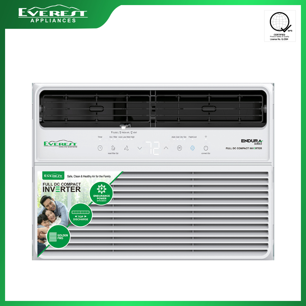 Everest Endura 1.5HP Inverter Window Type Aircon/ Full Dc/Top Discharge ...