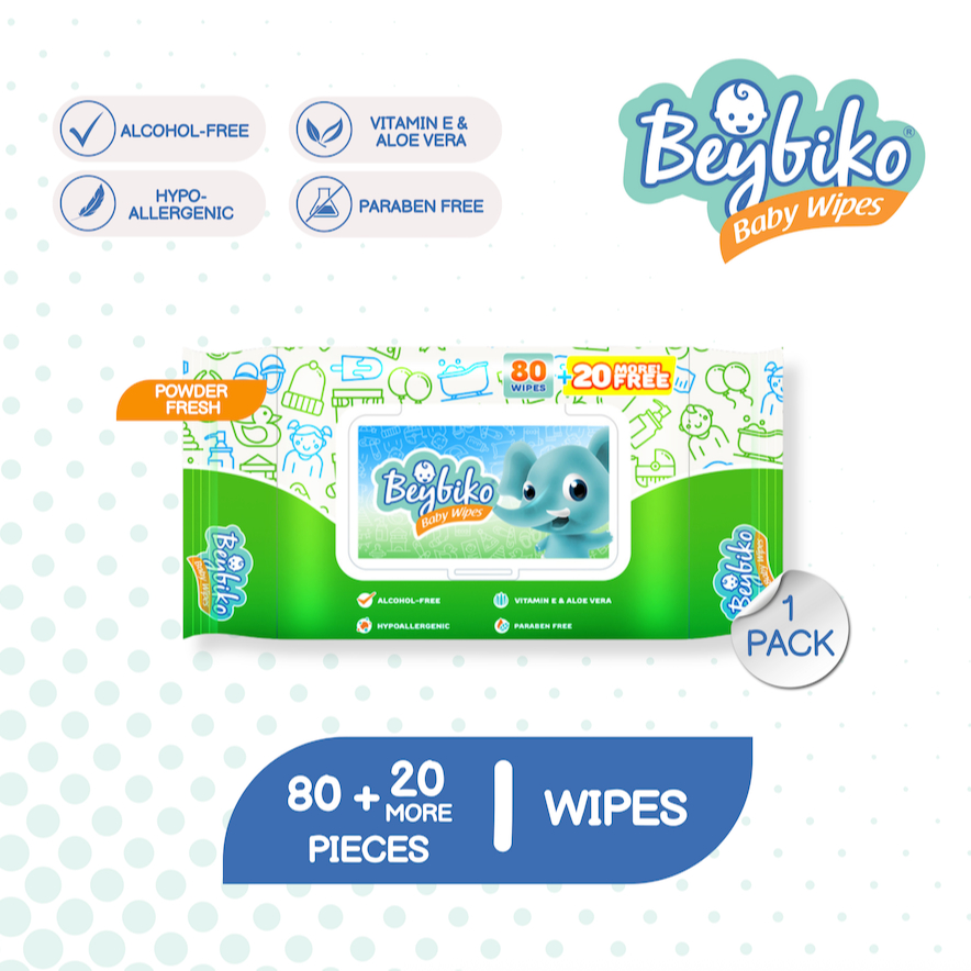 Beybiko Baby Wipes 80 sheets + 20 sheets free X 1 Pack | Shopee Philippines