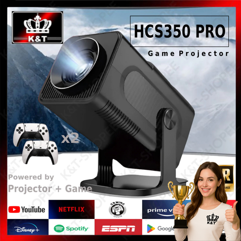 HCS350 PRO 4K Ultra HD Smart Theater Game Mini Projector Video Support Native 720P Cinema ...