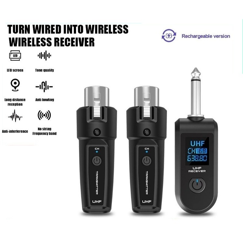 IMAX 2.4Ghz Wireless Microphone System XLR Transmitter and Receiver for ...