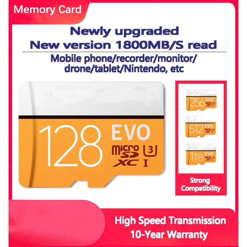 Class 10 Memory Card Micro SD Card EVO PLUS 128GB 256GB 512GB 1TB 100% ...