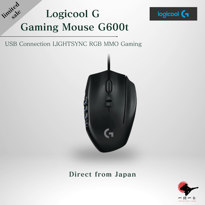 Logicool G Gaming Mouse G600t Wired Gaming Mouse USB Connection LIGHTSYNC RGB MMO Gaming Multi ...