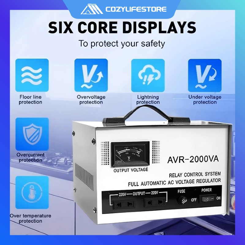 AVR-2000VA Automatic Voltage Regulator AVR 220V 110V Output for TV Ref ...