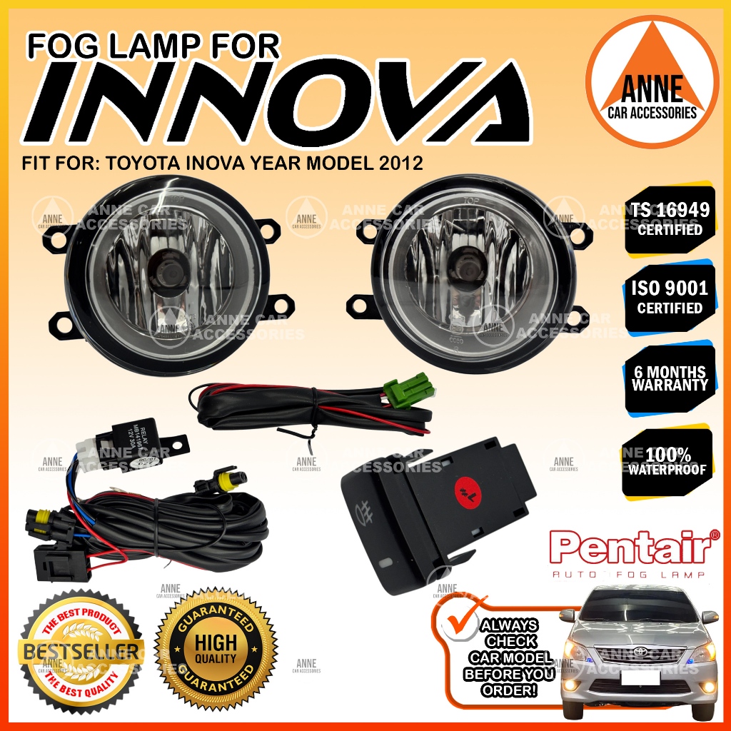 Pentair TY190 Foglamp Set Toyota Innova V G J E 2012 2013 2014 2015 Fog ...