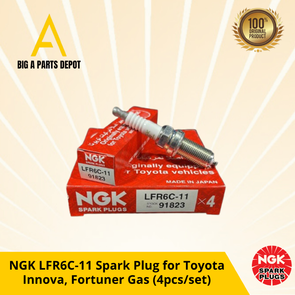 NGK Spark Plug LFR6C-11 Standard for Toyota Innova, Hilux, Fortuner Gas ...