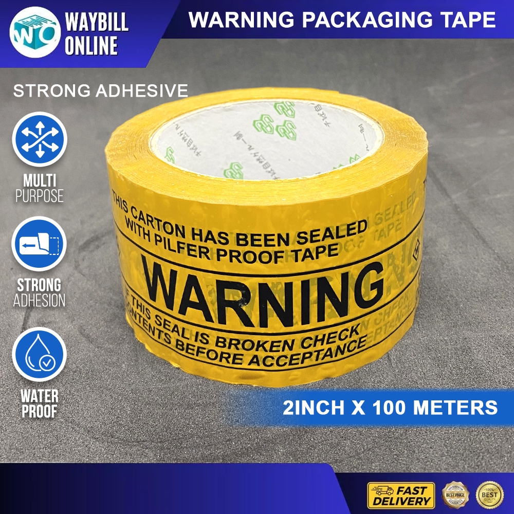 WARNING Packaging Tape 100mtrs Fragile Strong Hold Self-adhesive 6cm ...
