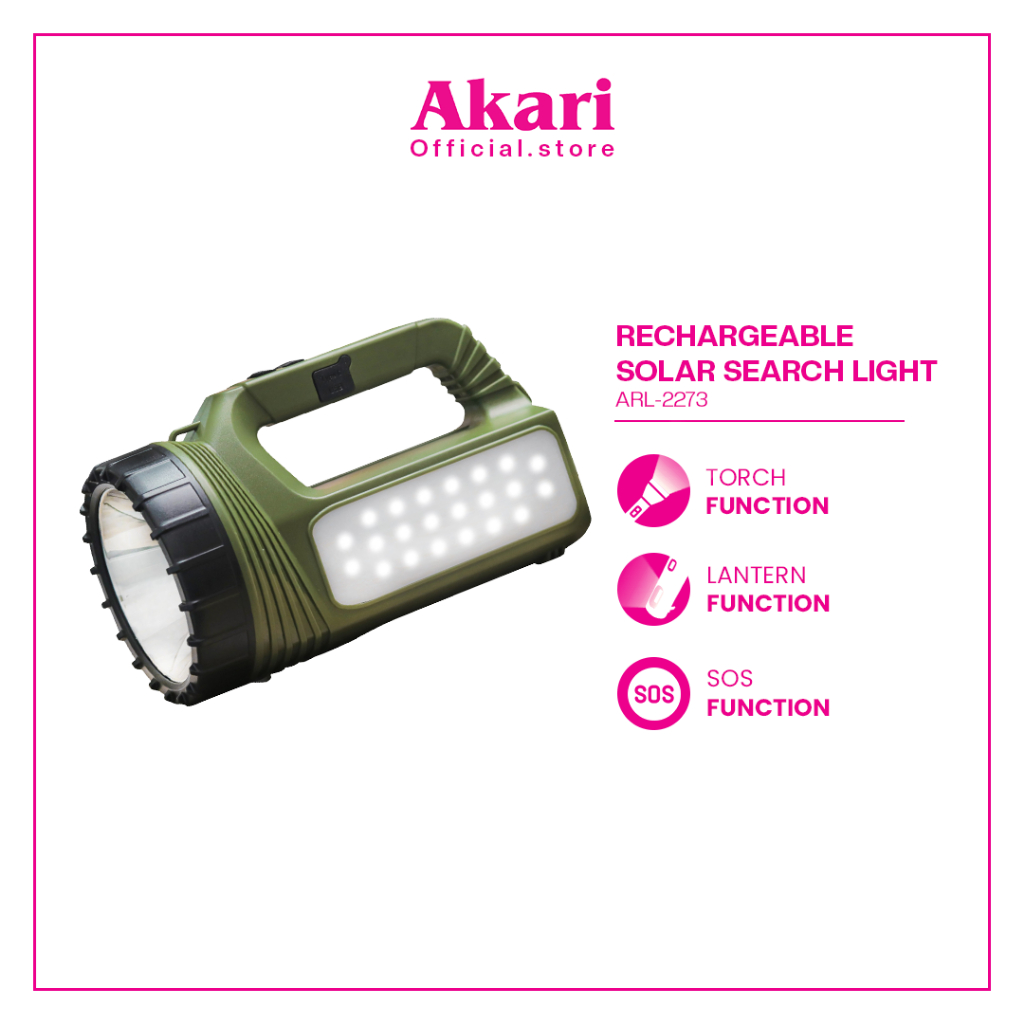 Akari Solar Searchlight with Lantern Color (ARL-2273) | Shopee Philippines
