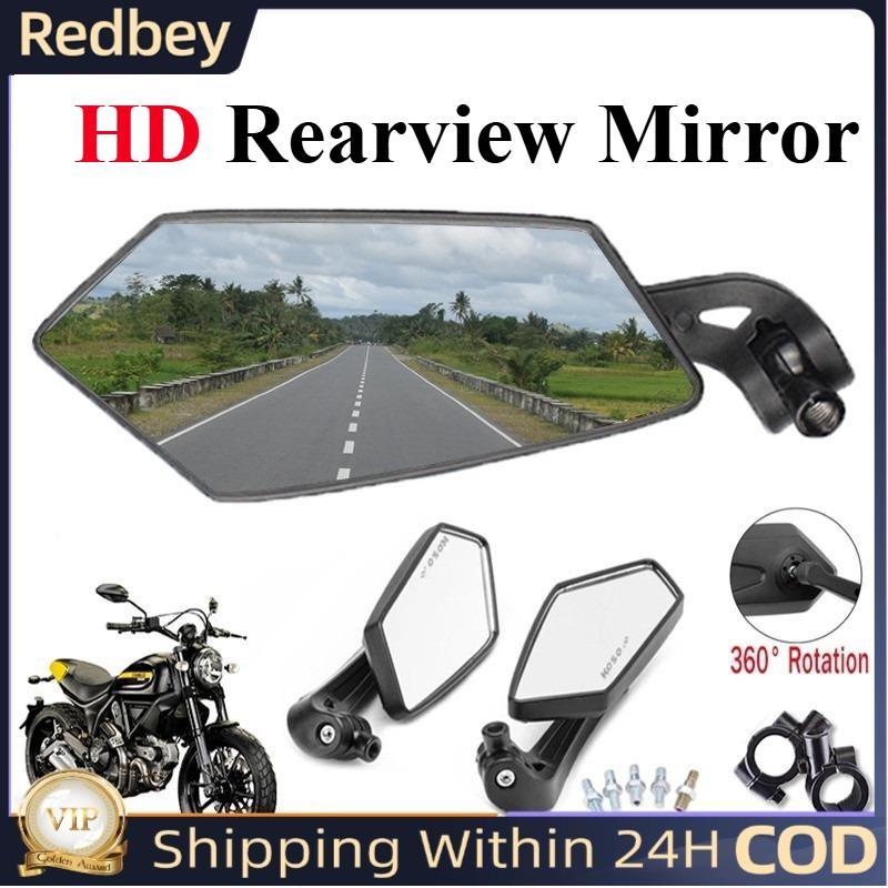 Motorcycle Side Mirror Adjustable Blue Lens HD Rearview Mirrors ...