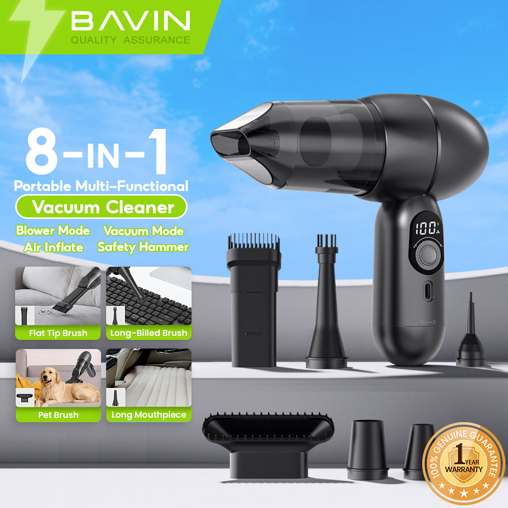 BAVIN VC02 8 in 1 Cordless Mini Vacuum Cleaner 15000Pa Handheld for Car / Home / Bed Cleaning ...