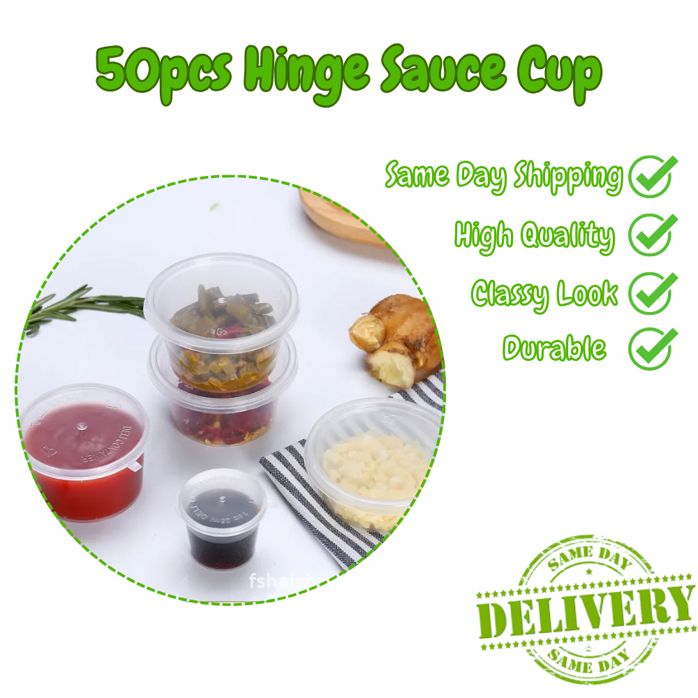 Sauce Cups 50pcs Leakproof/Reusable Containers for Sauces, 1oz-5oz ...