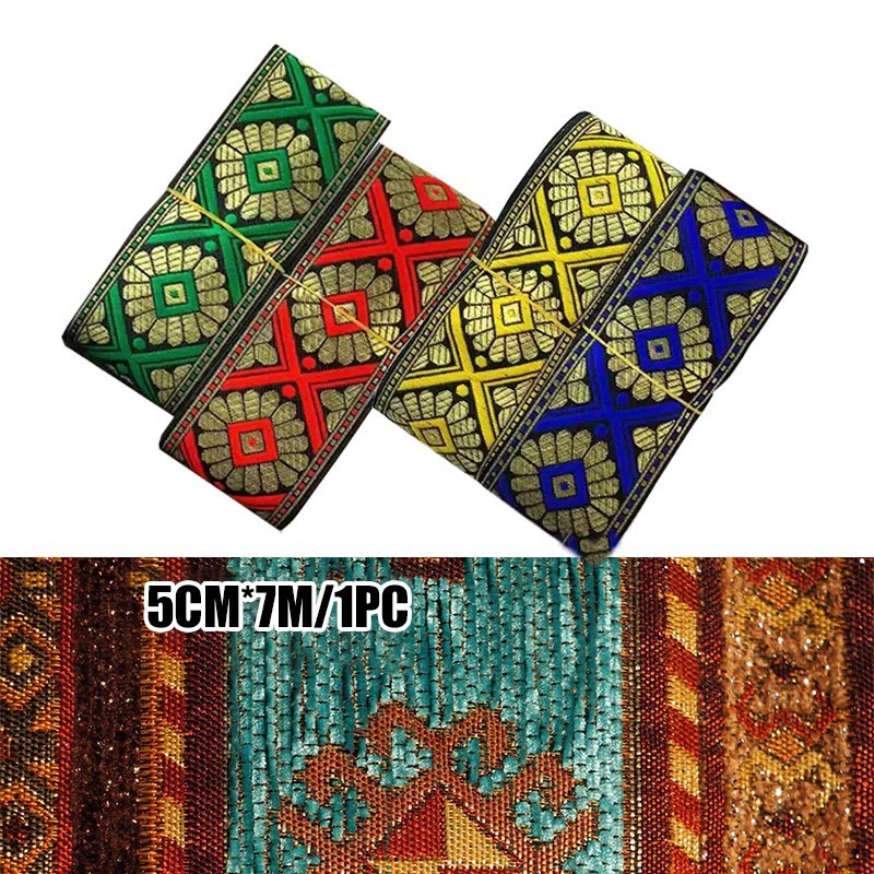 [TOP SALES] Lace Ethnic trimmings / lei ribbon 7yards / 2 inches width ...