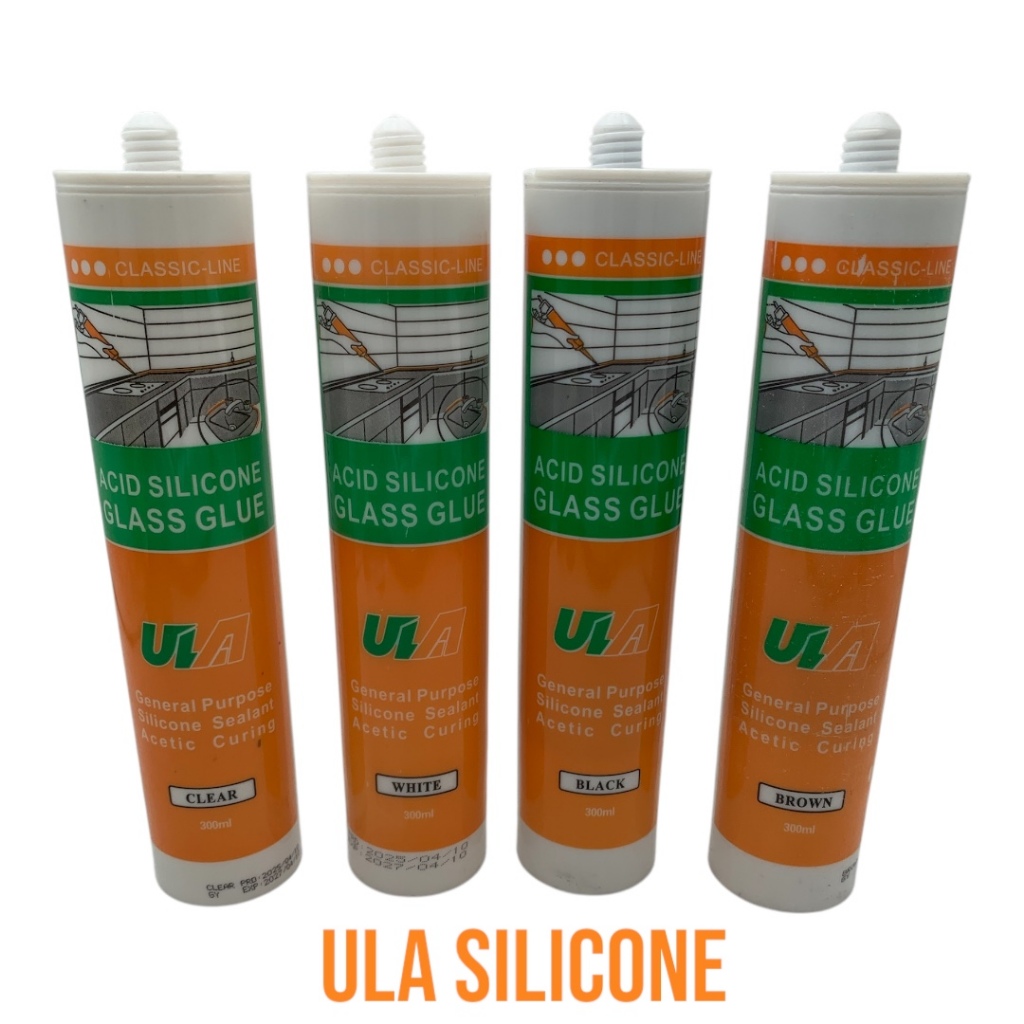Silicon Sealant Acid Silicon Glass Glue ULA BRAND BLACK WHITE BROWN ...