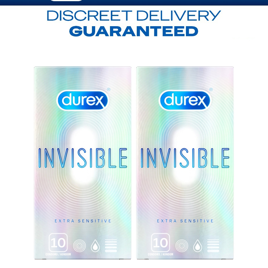 Durex Invisible Extra Thin Extra Sensitive Lubricated Condoms 10PCS*2 ...