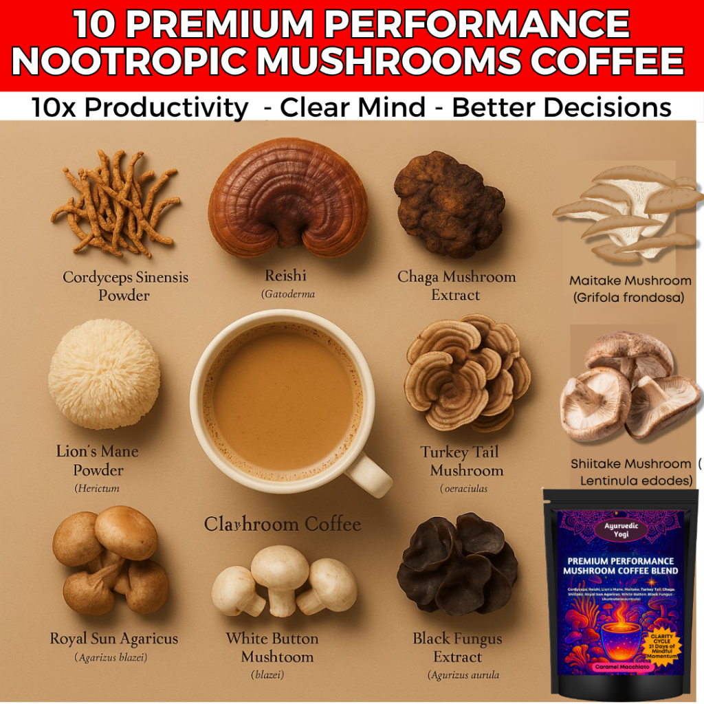 Premium Mushroom Coffee Blend – Boost Focus & Energy | Jitter-Free, Low ...