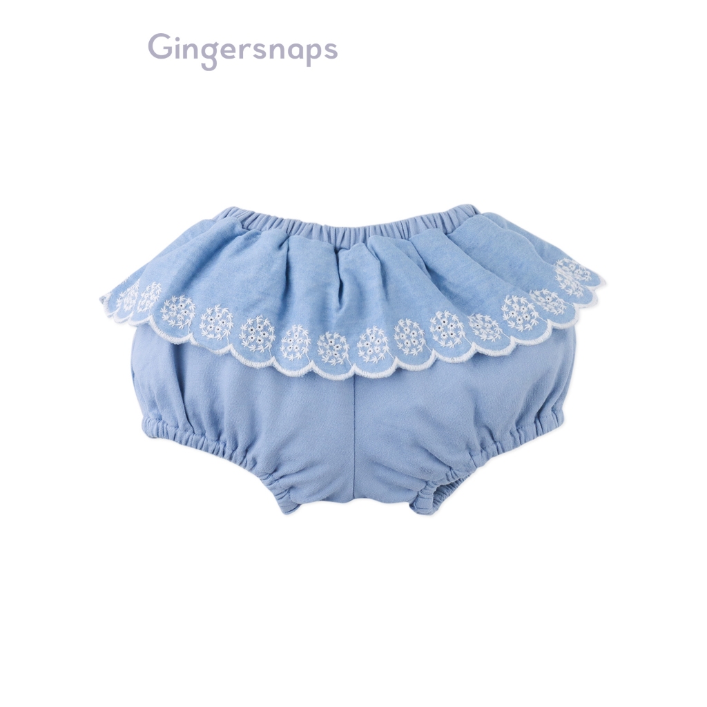 Gingersnaps Baby Skyla Soft Denim Bloomers With Embroidered Lace ...