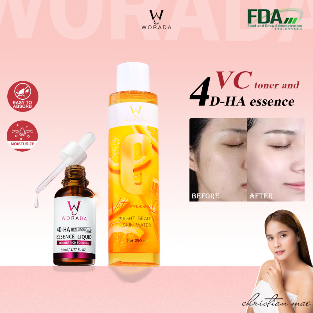 WORADA hyaluronic acid niacinamide whitening essence + VC whitening ...