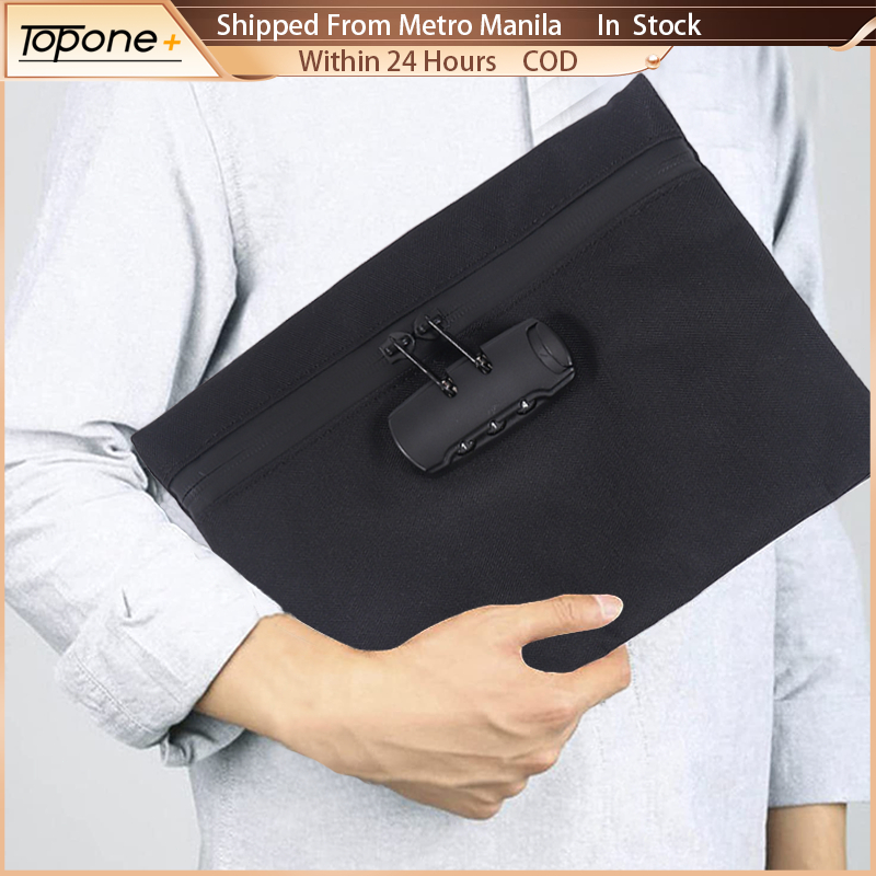 Portable Money Bag With Password Lock Big Capacity Passbook Anti-theft ...