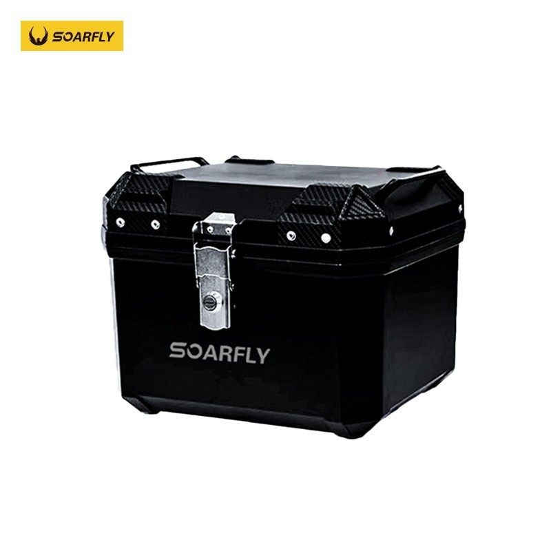 SOARFLY Top Box Motorcycle Alloy Top Box With Bracket Helmet Box Tail ...
