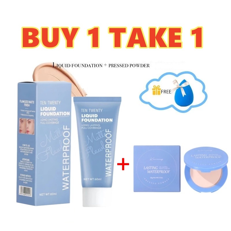 Matte waterproof liquid foundation & oil control matte face pressed ...