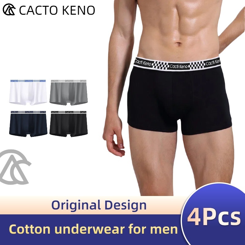 Cacti Keno 4 pack Organic Cotton Boxer Briefs for Men Soft ...