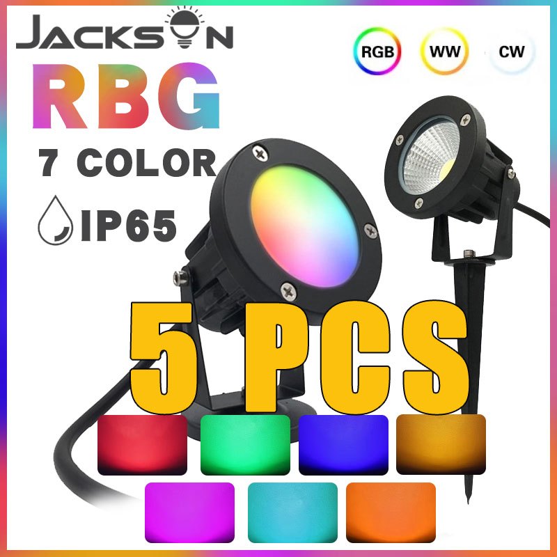 RBG Garden Lights COB Spotlight 220V Lawn Light Waterproof Spike ...