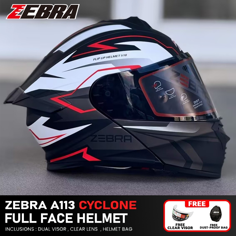 ZEBRA 113 Ritzy Modular Dual Visor Helmet Full Face for Motorcycle Men ...