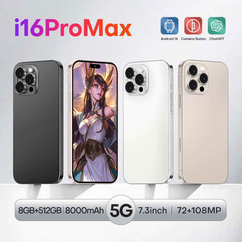 i16 Pro Phone Original Smartphone 16GB+512GB genuine Android 12 ...