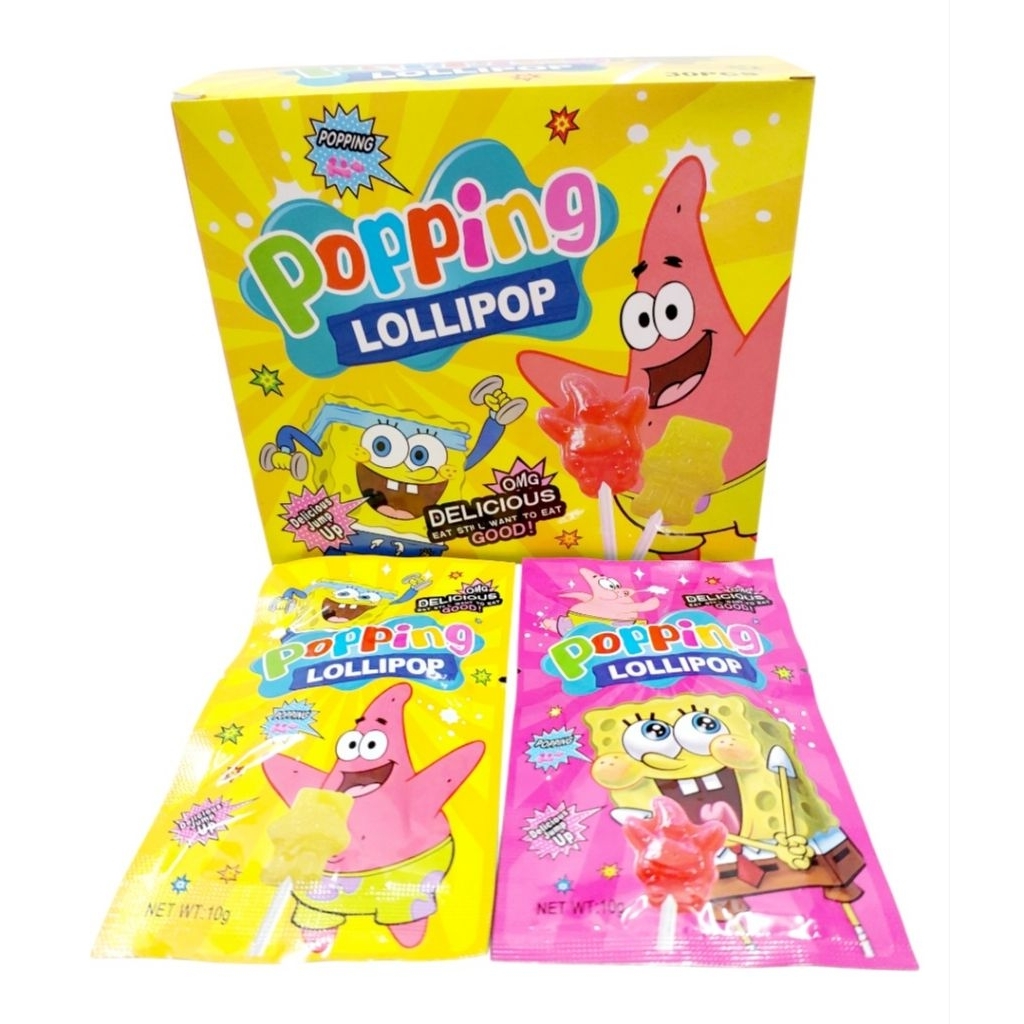 Sponge Bob Popping Lollipop Candy 30pcs per Box | Shopee Philippines