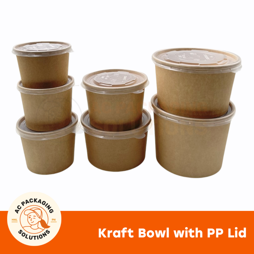(50 pcs) Kraft Bowl with PP Lid | Shopee Philippines