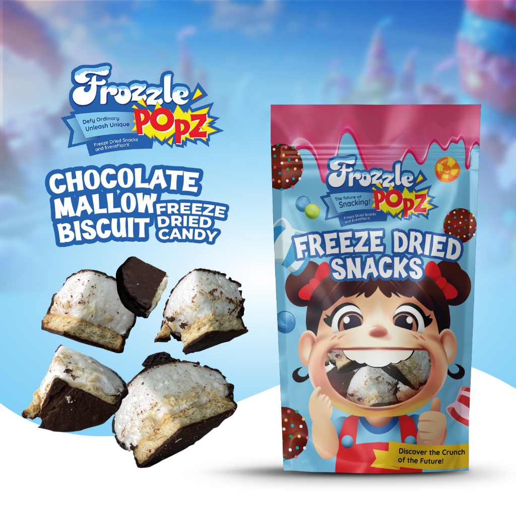Frozzle Popz Chocolate Mallow Biscuit Freeze Dried Snacks | Shopee ...