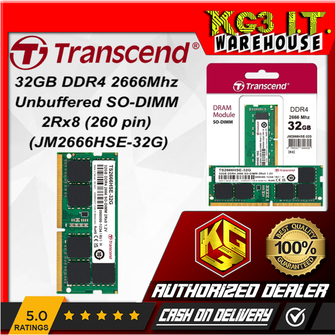 Transcend GB DDR4 2666MHz SO-DIMM Laptop Memory (1R X 32) | Shopee Philippines